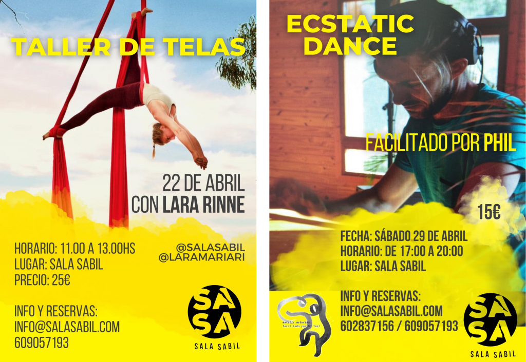 Taller de telas y ecstatic dance en Sala Sabil | Centro de empresas El ...